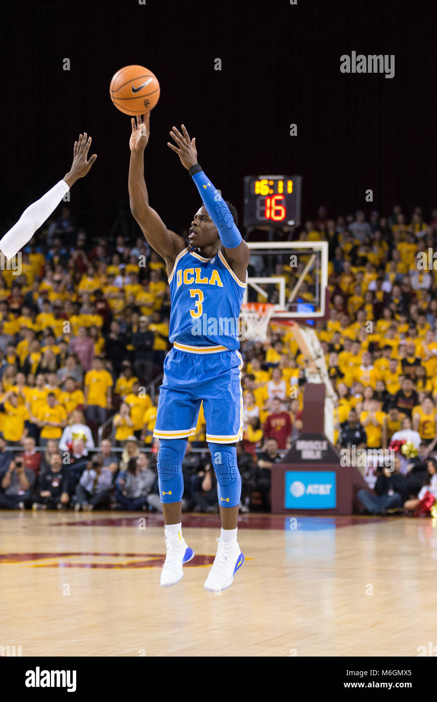 LOS ANGELES, CA - March 3: UCLA Bruins guard Aaron Holiday (3) shoots ...