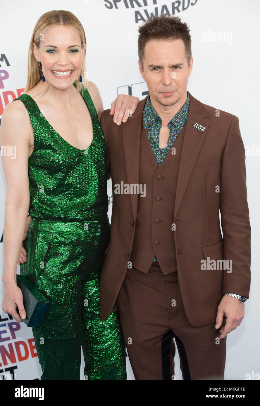 Santa Monica, Ca. 3rd Mar, 2018. Leslie Bibb and Sam Rockwell at the ...