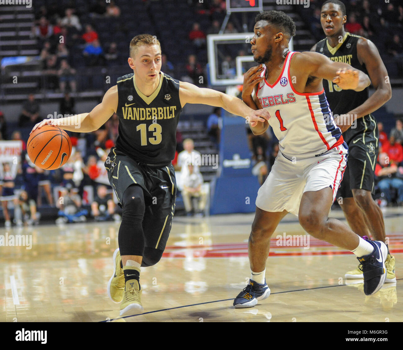 March 03, 2018; Oxford, MS, USA; Vanderbilt guard, Riley LaChance (13 ...
