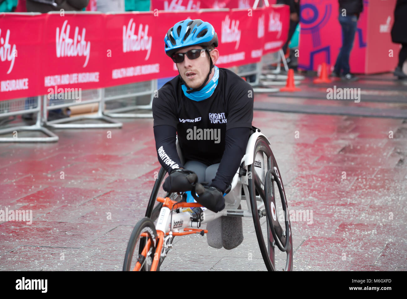 Greenwich, UK, 4th March 2018,Marcel Hug won the wheelchair race ...