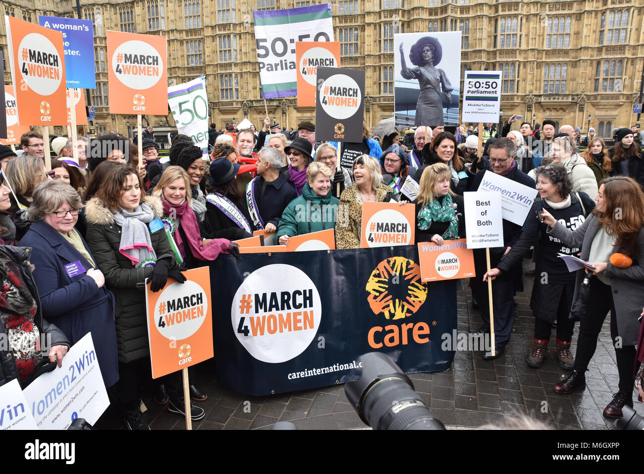 Westminster, London, UK. 4th March 2018. The annual March4Women march ...