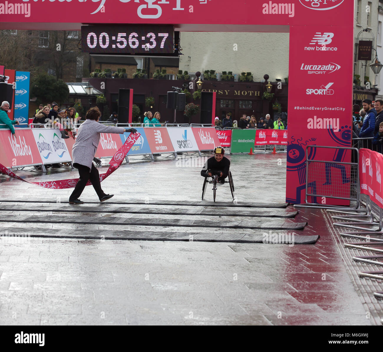 Greenwich, UK, 4th March 2018,Manuela Schar won the Female wheelchair ...
