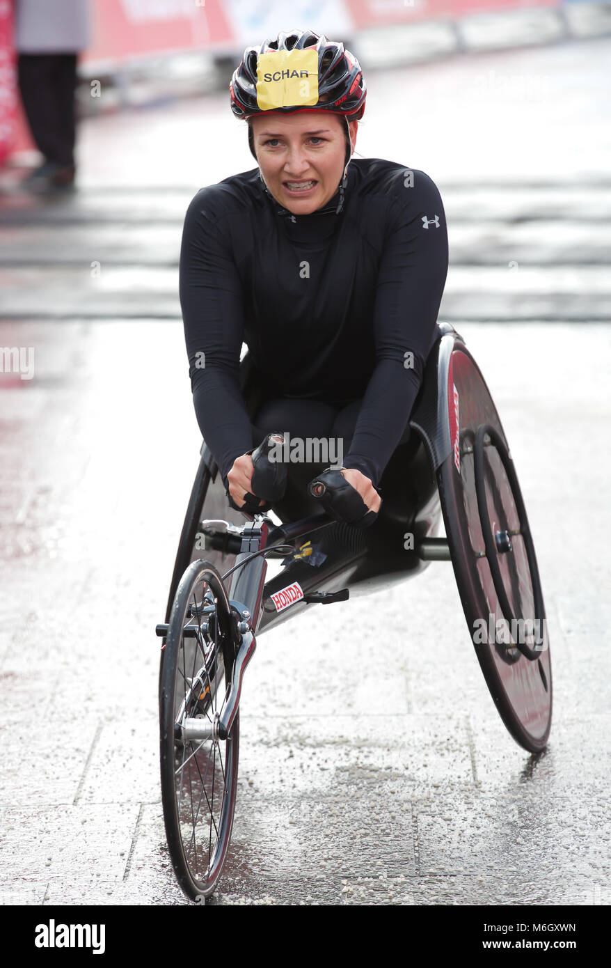 Greenwich, UK, 4th March 2018,Manuela Schar won the Female wheelchair ...