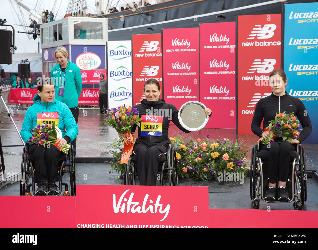 Greenwich, UK, 4th March 2018,Manuela Schar won the Female wheelchair ...