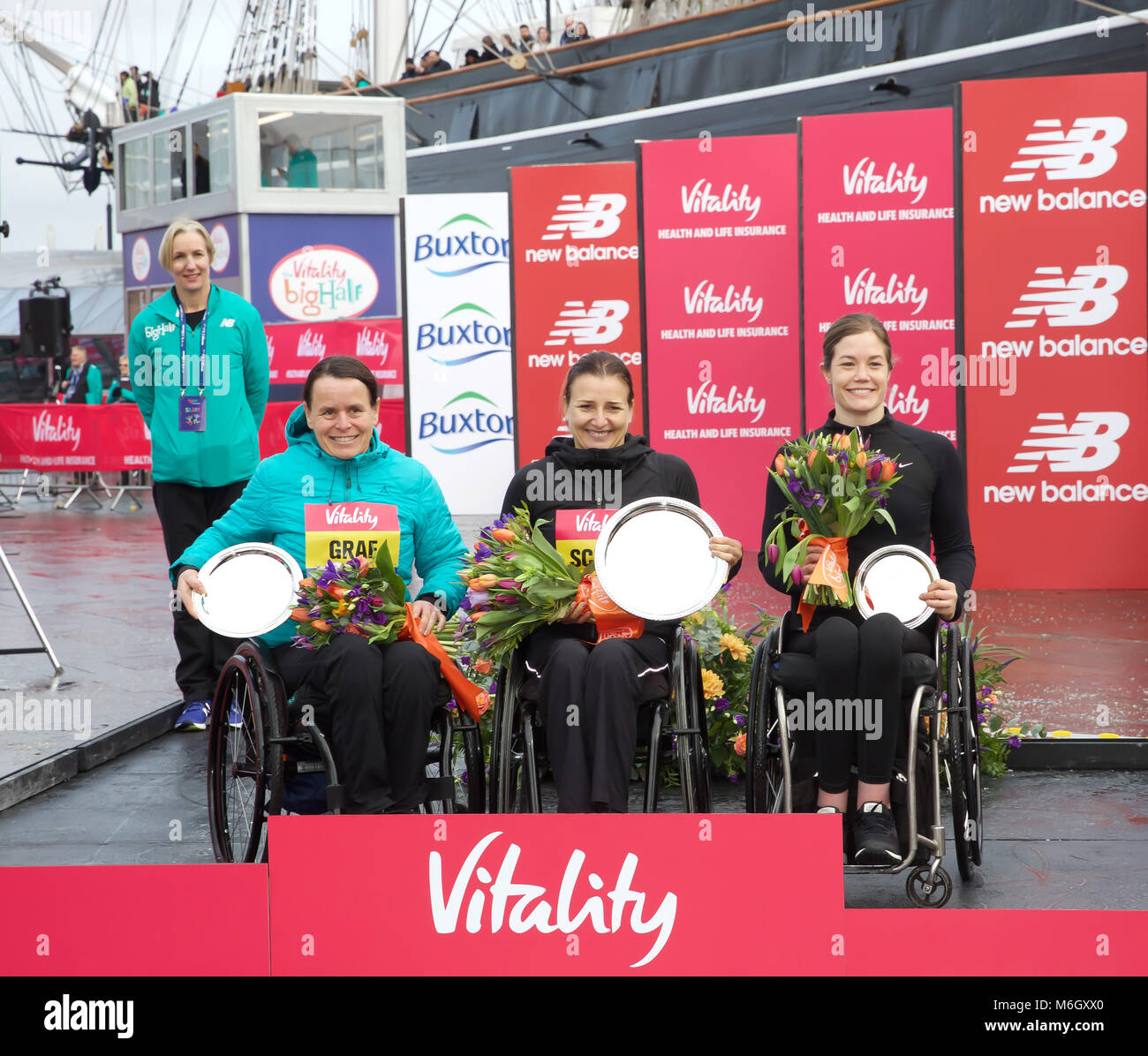 Greenwich, UK, 4th March 2018,Manuela Schar won the Female wheelchair ...