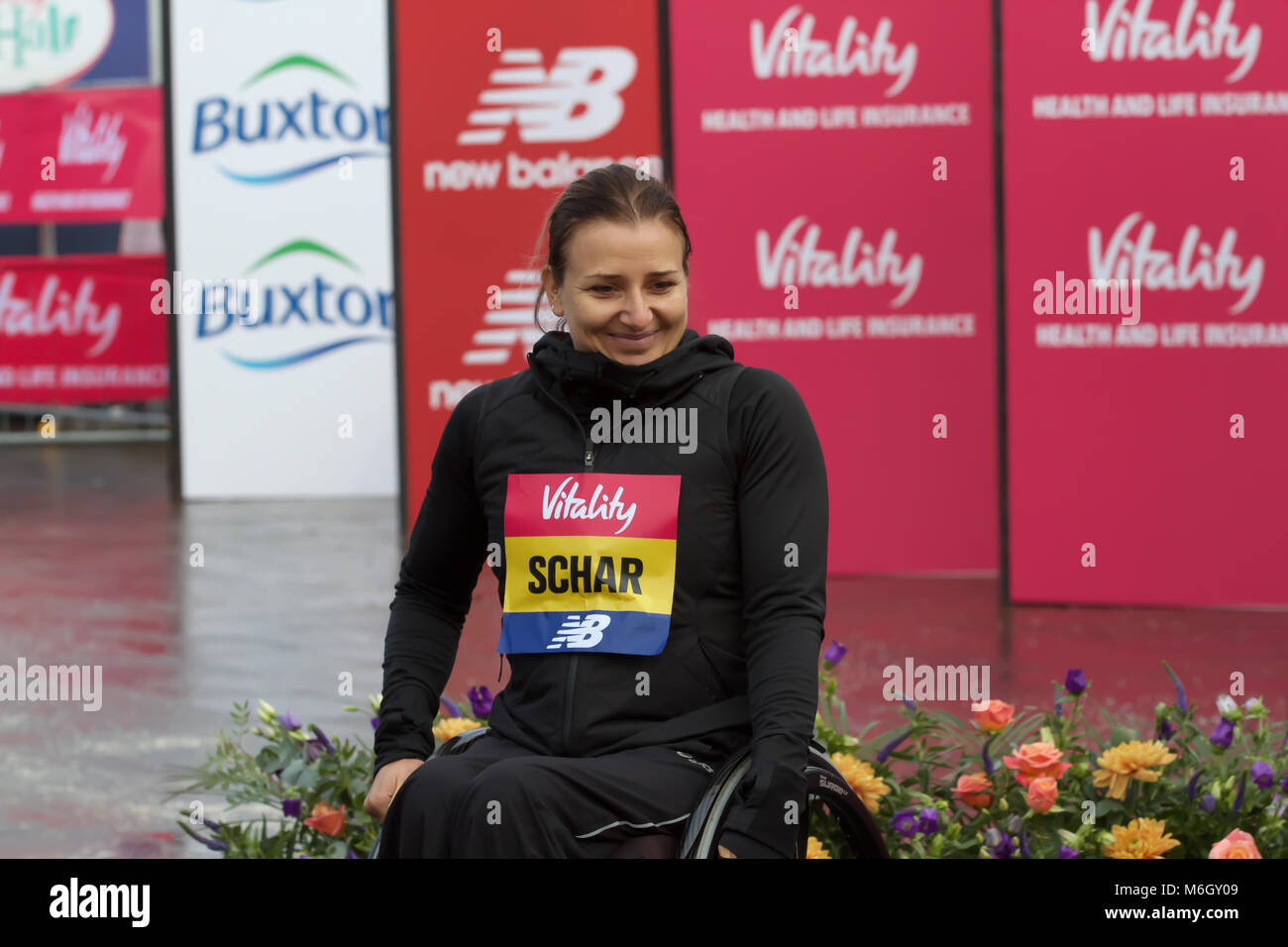 Greenwich, UK, 4th March 2018,Manuela Schar won the Female wheelchair ...