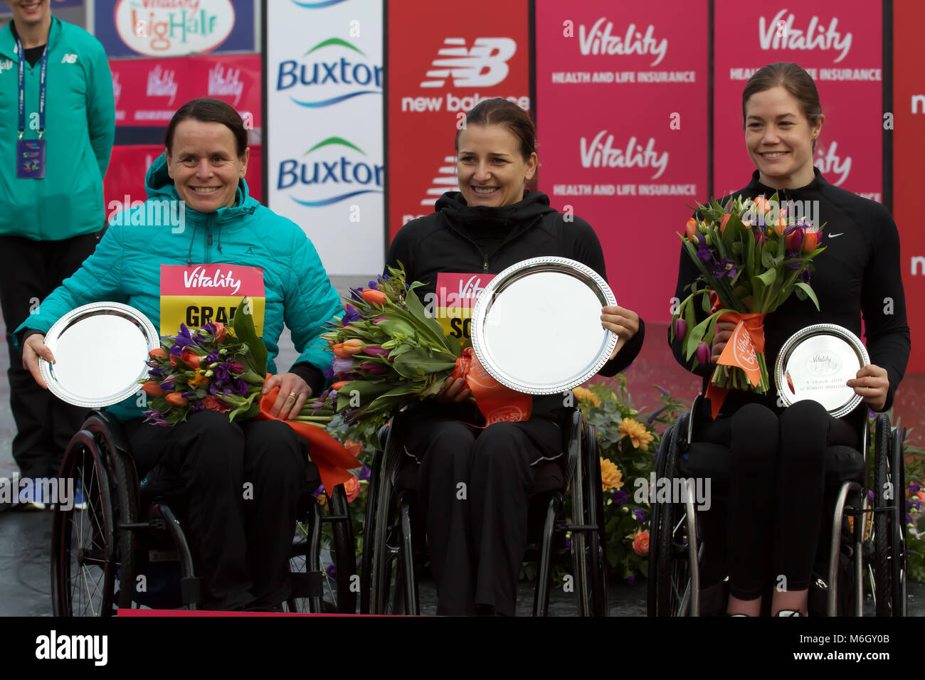Greenwich, UK, 4th March 2018,Manuela Schar won the Female wheelchair ...
