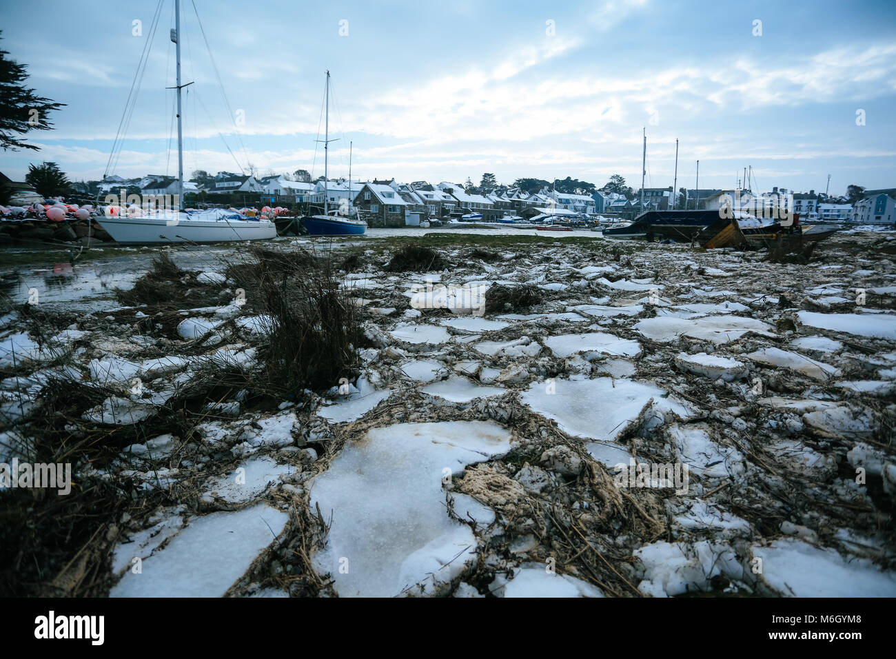 The after effects of Storm Emma is seen in the seaside village of ...