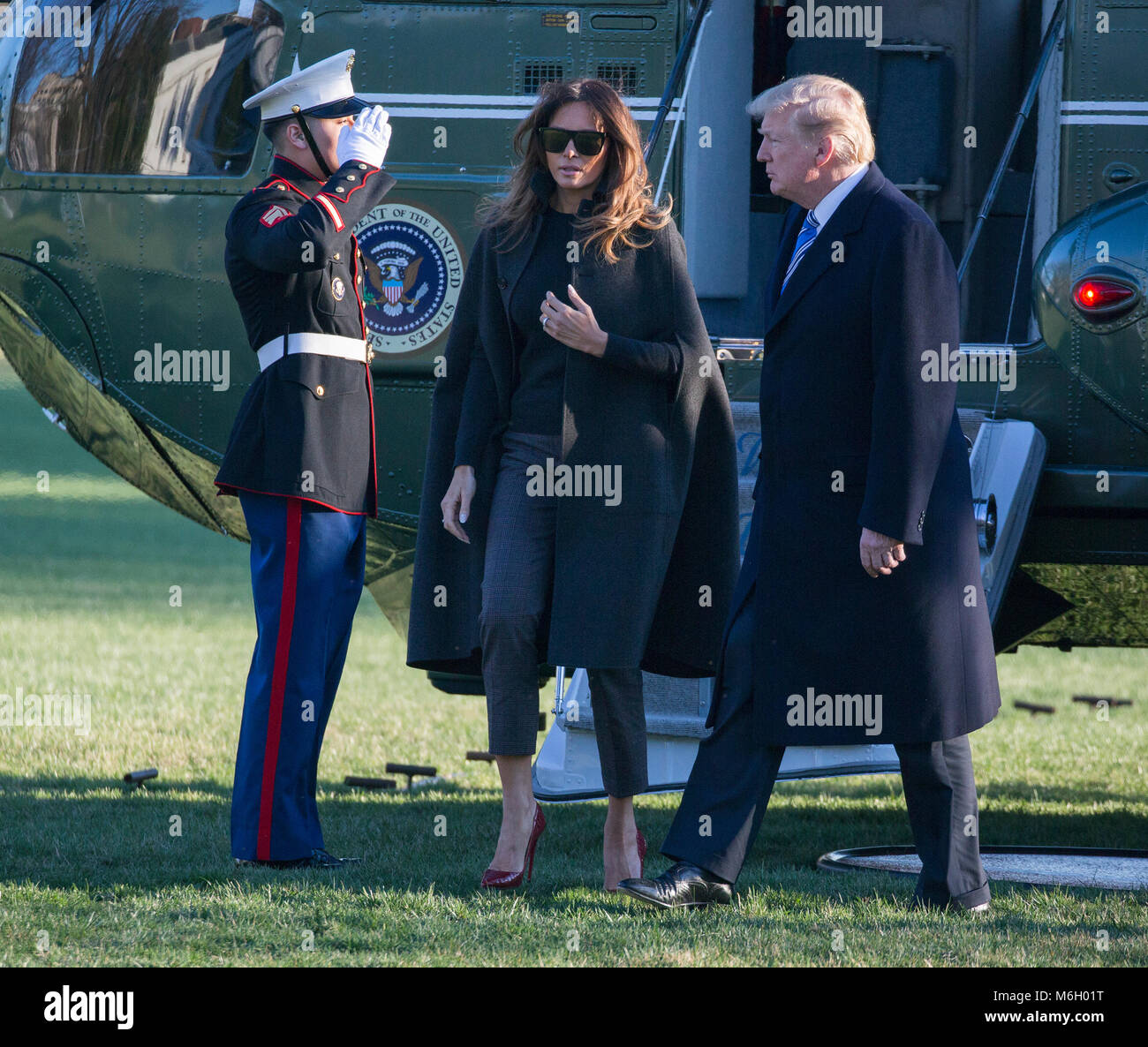 United States President Donald J. Trump (R) and First Lady Melania ...