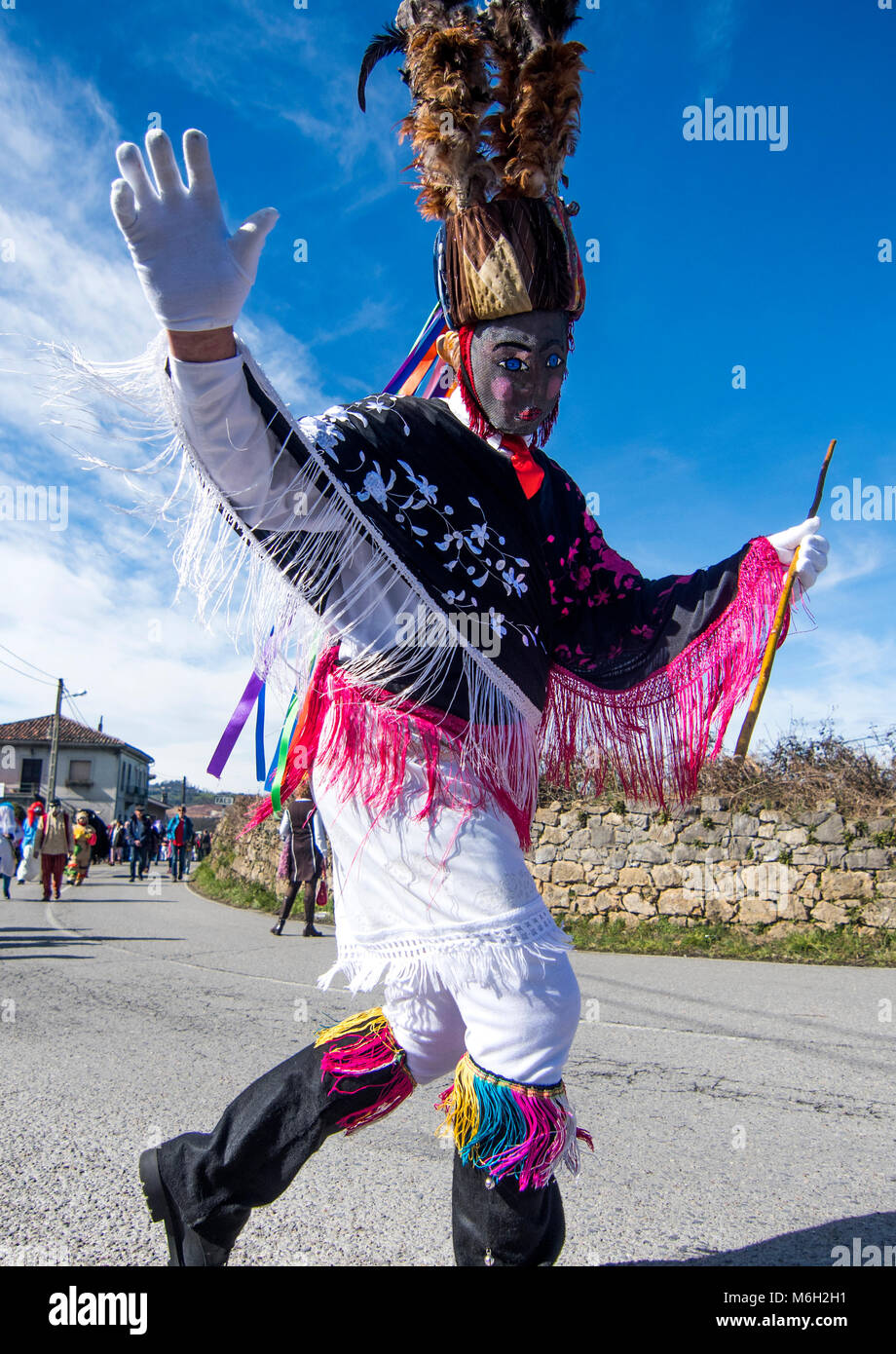 Valdesoto, Spain. 4th March, 2018. As Bonitas, a Spanish tipical mask ...