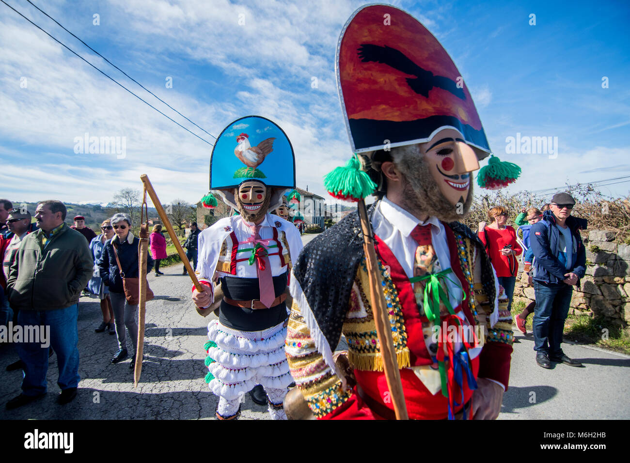 Valdesoto, Spain. 4th March, 2018. Os peliqueiros, a Spanish ...