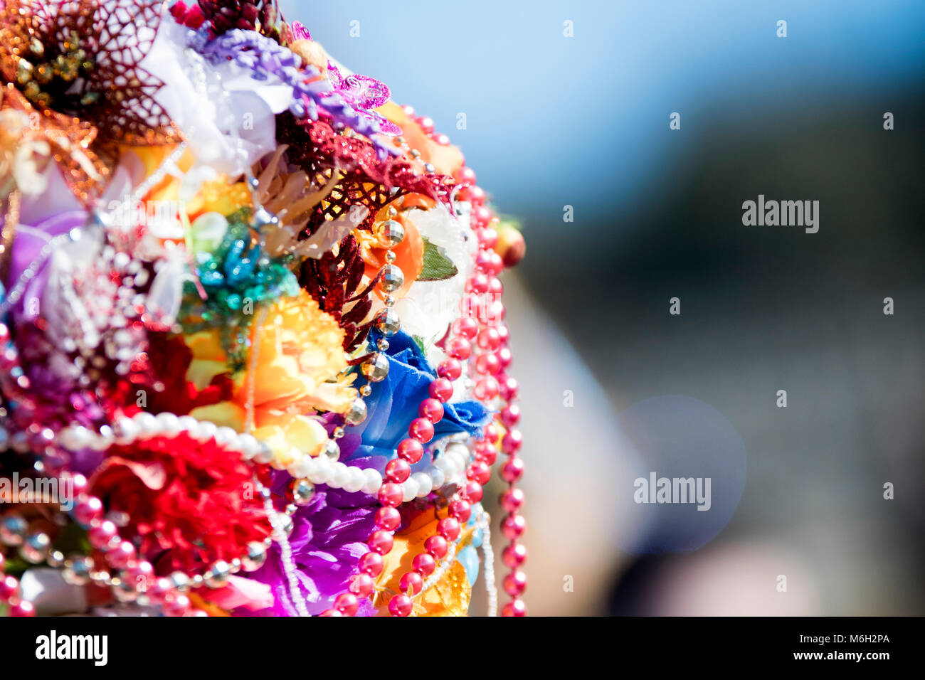 Valdesoto, Spain. 4th March, 2018. Detail of hats of madamas e galans ...