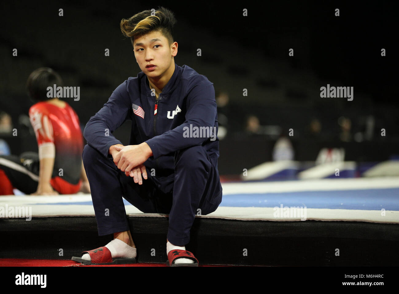 Hoffman Estates, IL, USA. 3rd Mar, 2018. Gymnast Yul Moldauer (USA ...
