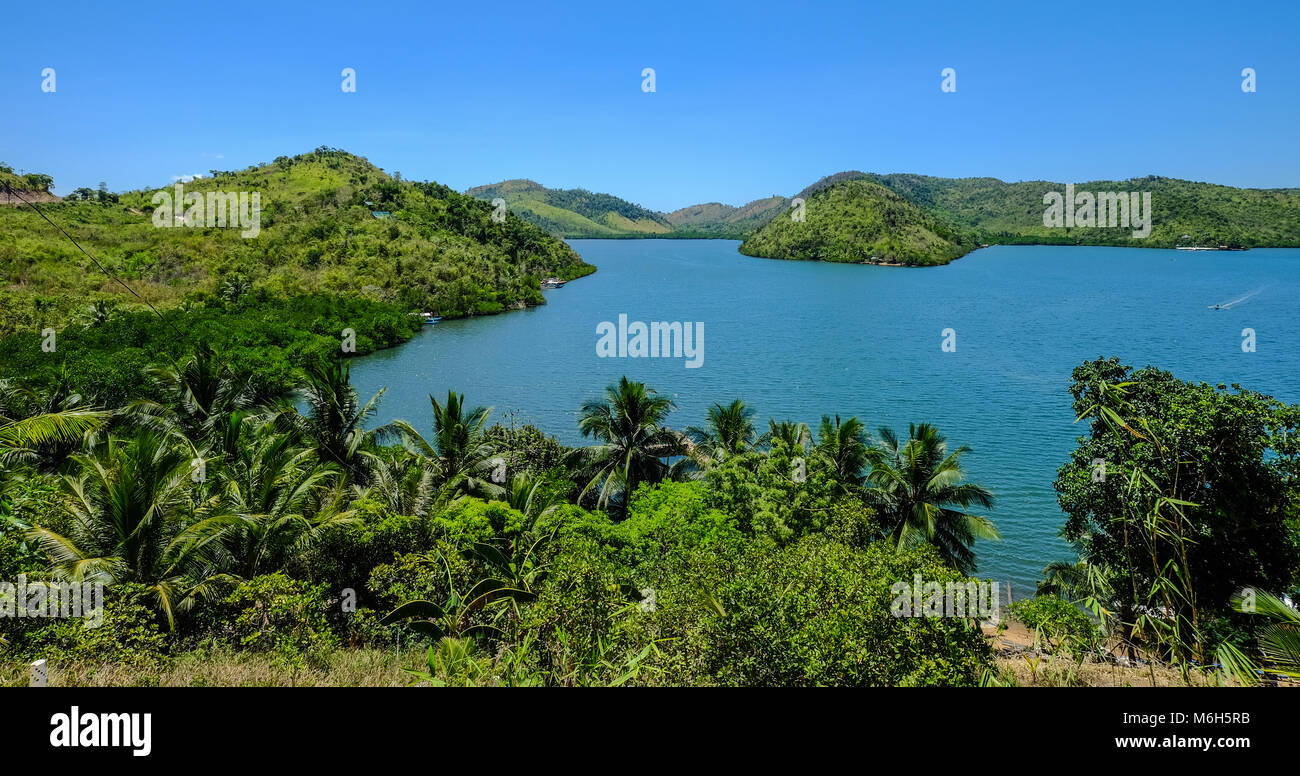 Seascape of Coron Island, Philippines. Coron is a wedge-shaped ...