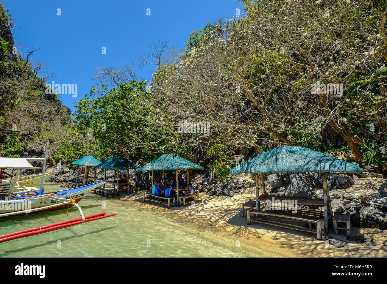 Coron, Philippines - Apr 10, 2017. Small pier in Coron Island ...