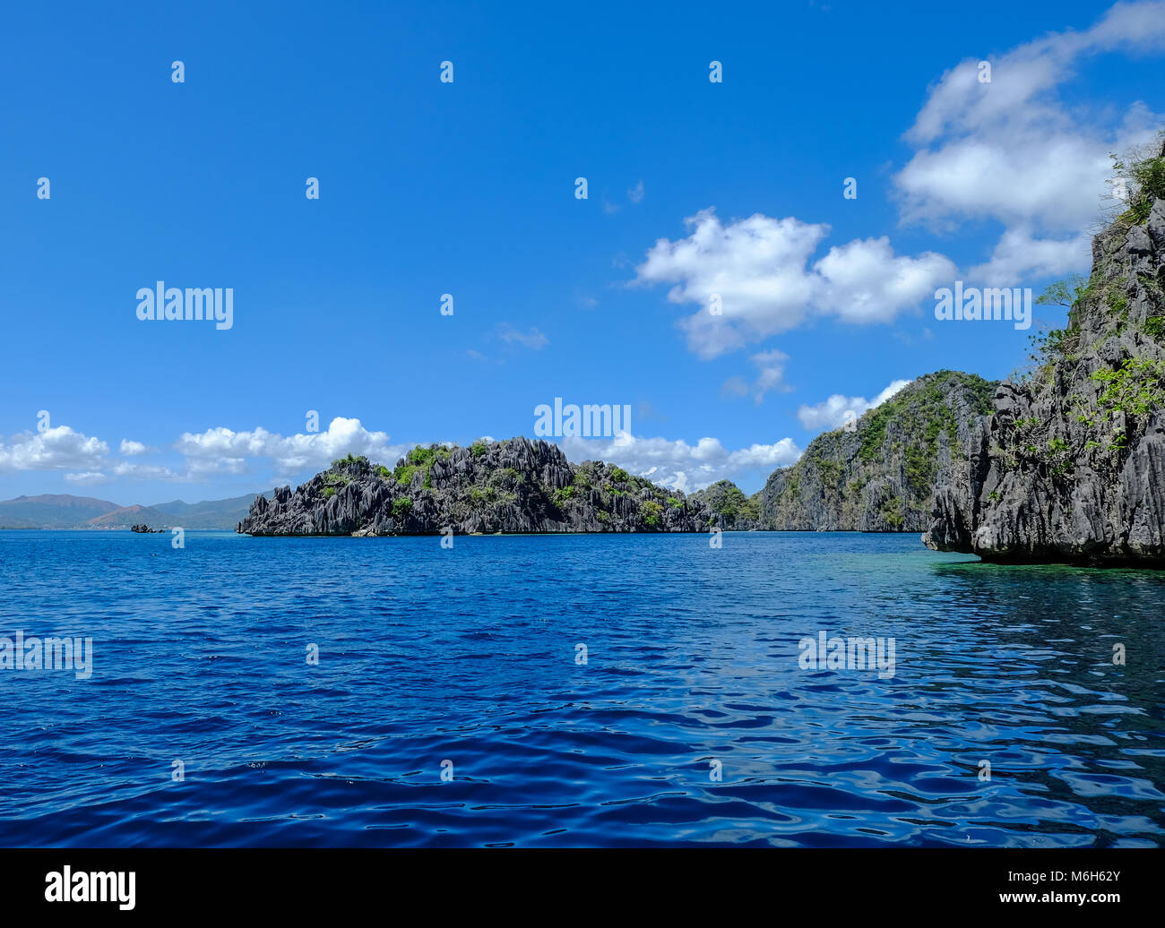 Turquoise water on sea in Palawan Island, Philippines. Palawan is one ...