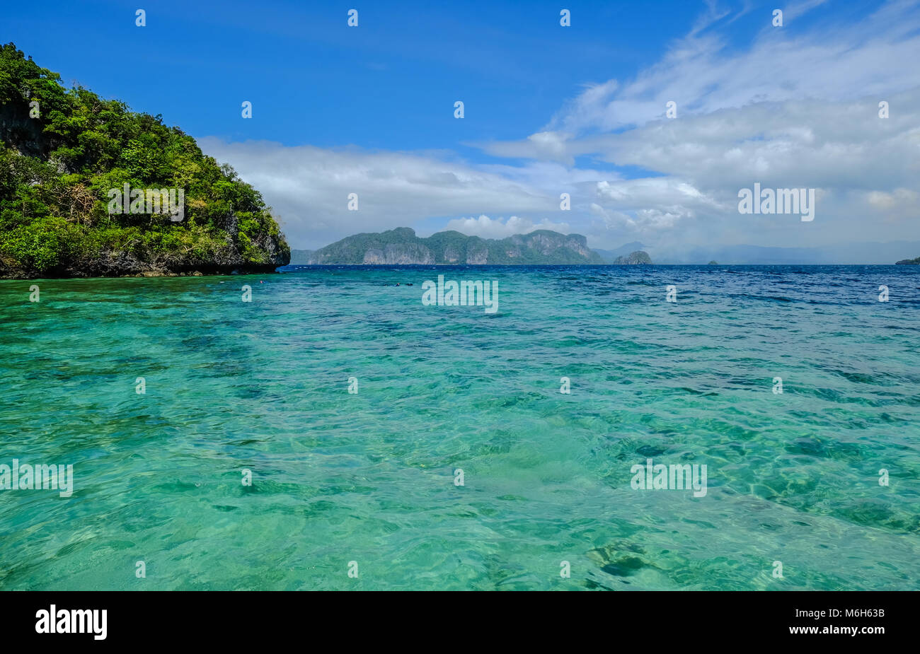 Beautiful blue sea at summer day in Palawan Island, Philippines Stock ...