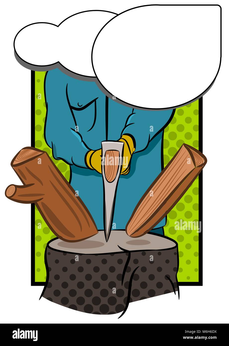 Man cutting wood axe Stock Vector Images - Alamy