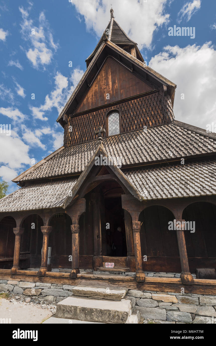 portal and roof construction of the Urnes Stave Church, Ornes in Norway ...