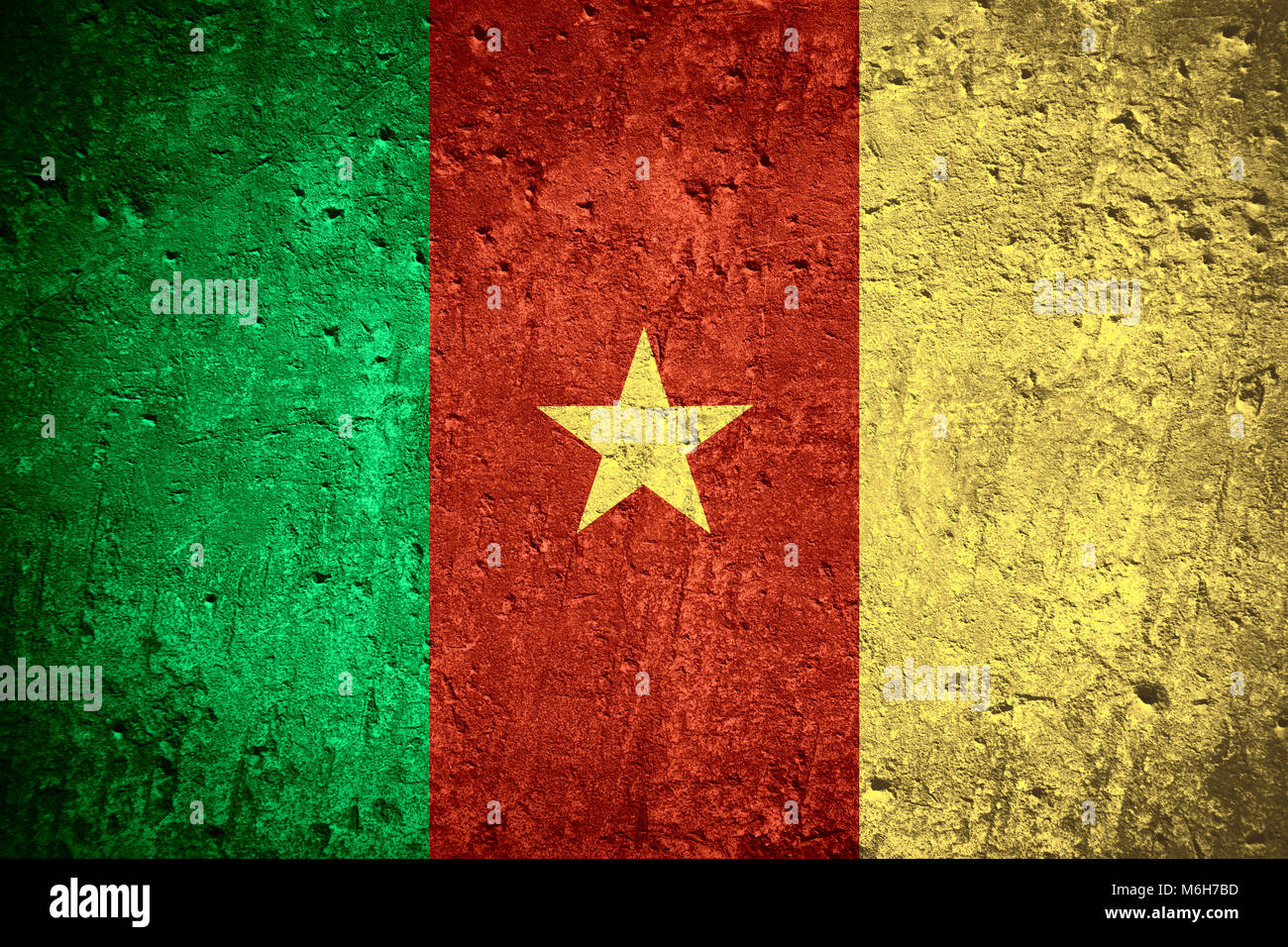 flag of Senegal or Senegalese flag on scratched rough texture Stock ...