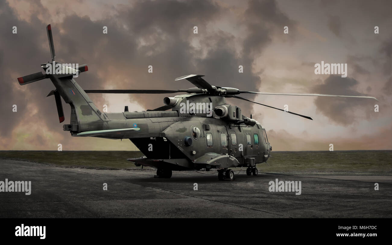 Agusta Westland AW101 Merlin helicopter of the Royal Air Force on ...