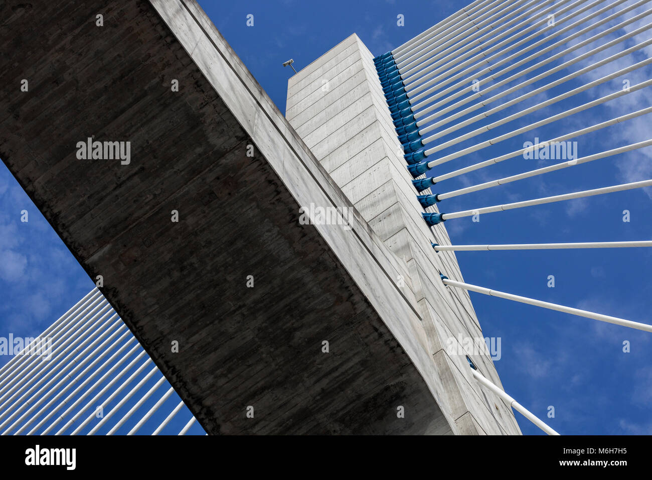Main pillar of Vasco da Gama bridge in Lisbon, Portugal Stock Photo - Alamy