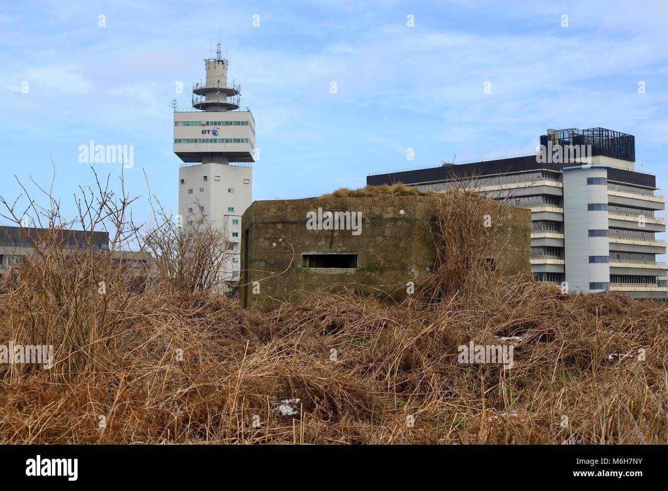 World War 2 FW3/22 pill box in a field next to BT Adastral Park in ...