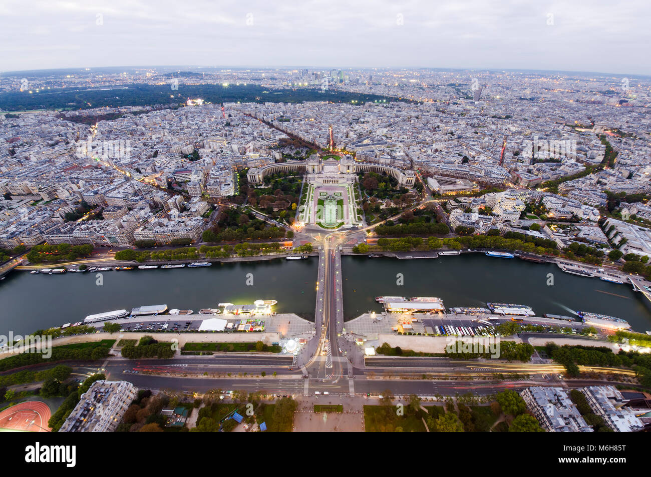 wide view of Paris city at evening Stock Photo - Alamy