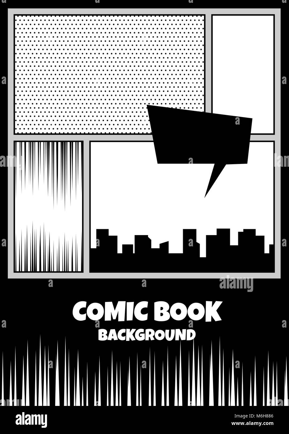 Comic book pop art monochrome mock up Stock Vector Image & Art - Alamy