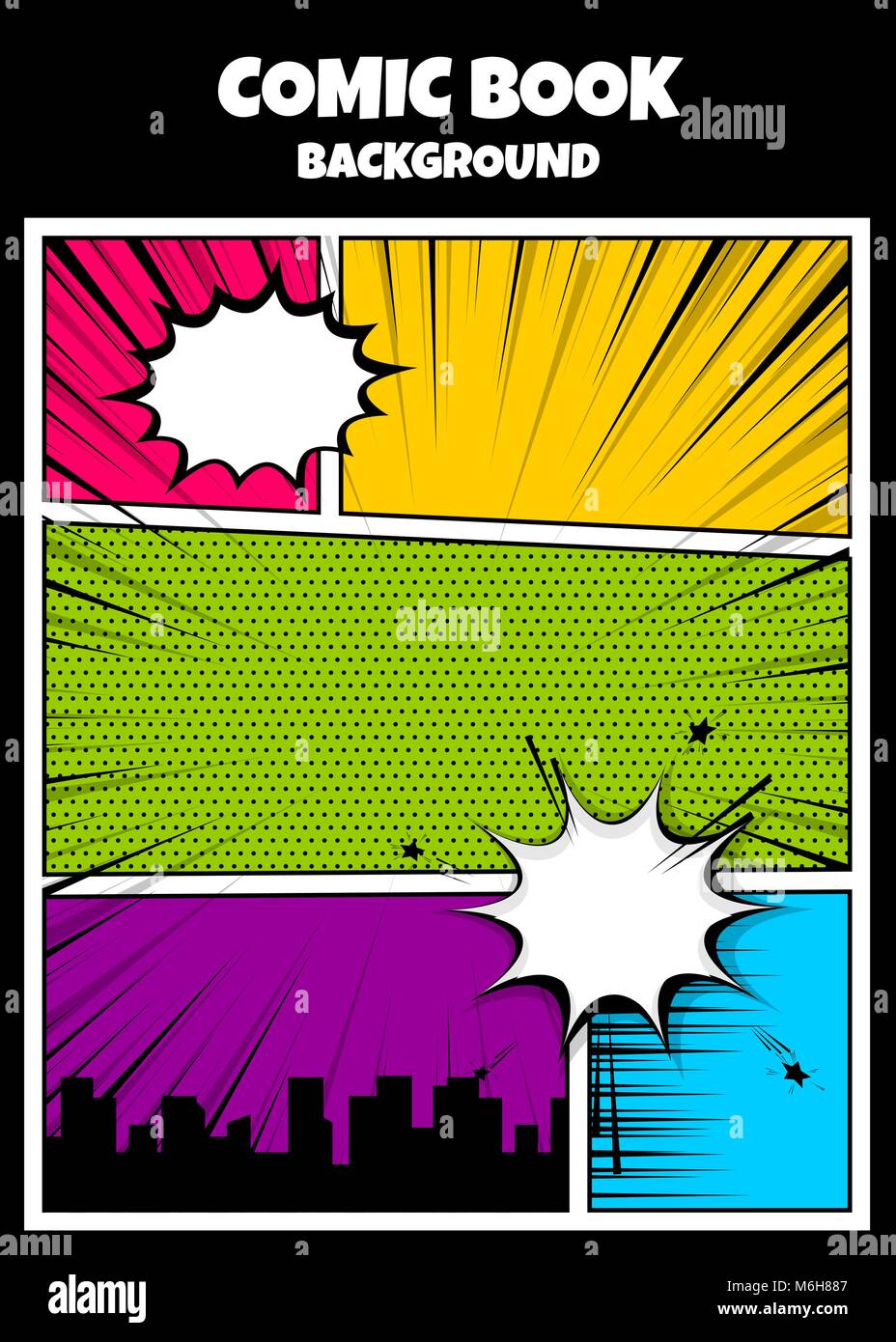 Color comics book cover vertical backdrop Stock Vector Image & Art - Alamy