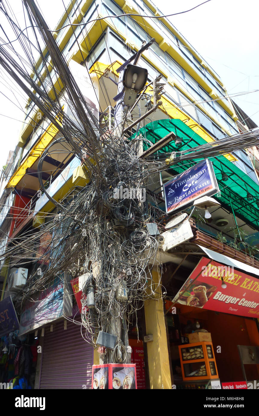 Kathmandu nepal wire wiring electric chaos hi-res stock photography and ...