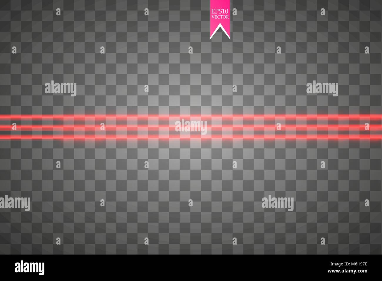 Abstract red laser beam. Vector illustration.the lighting effect ...