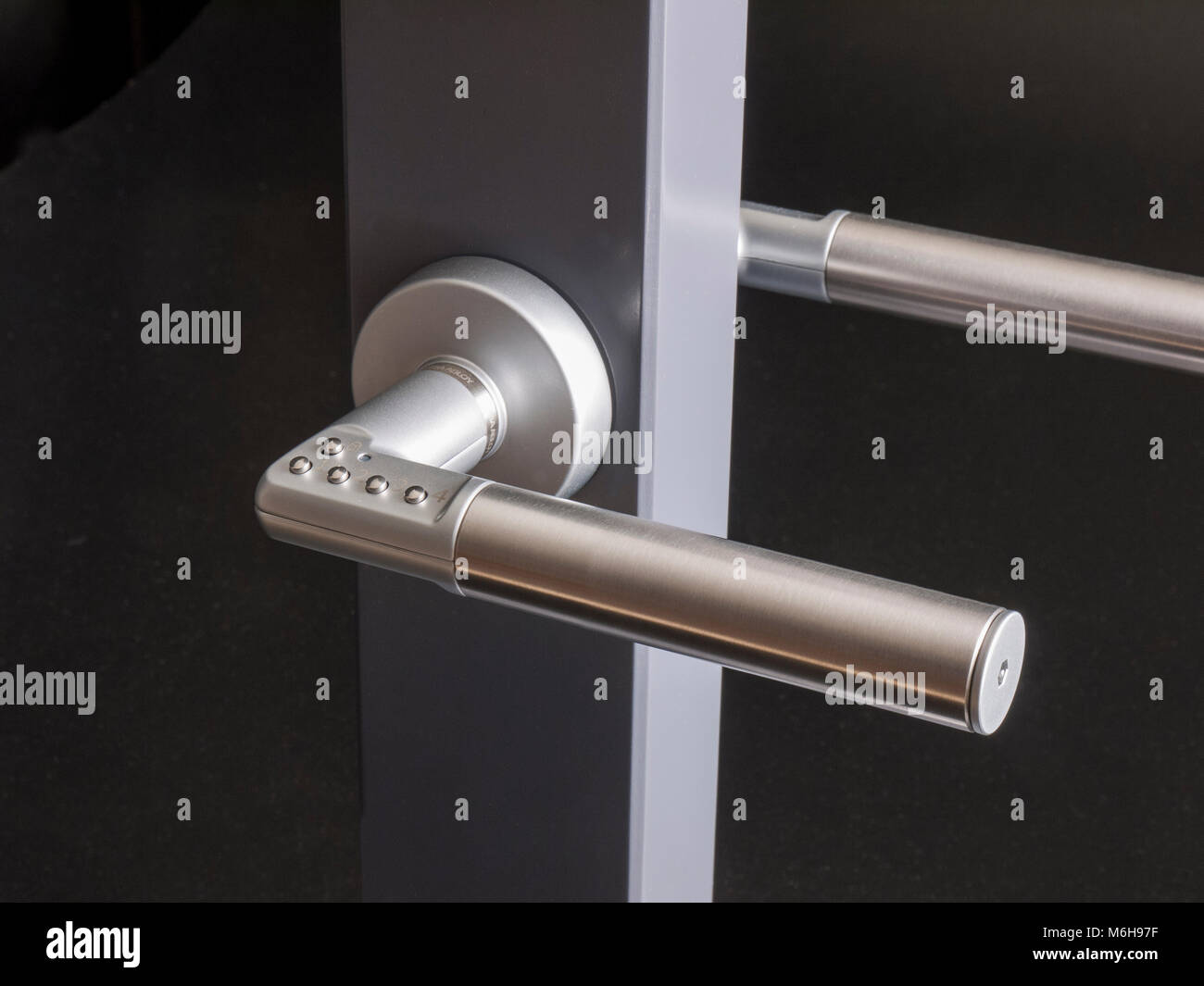 Door handle with digital code access Stock Photo - Alamy