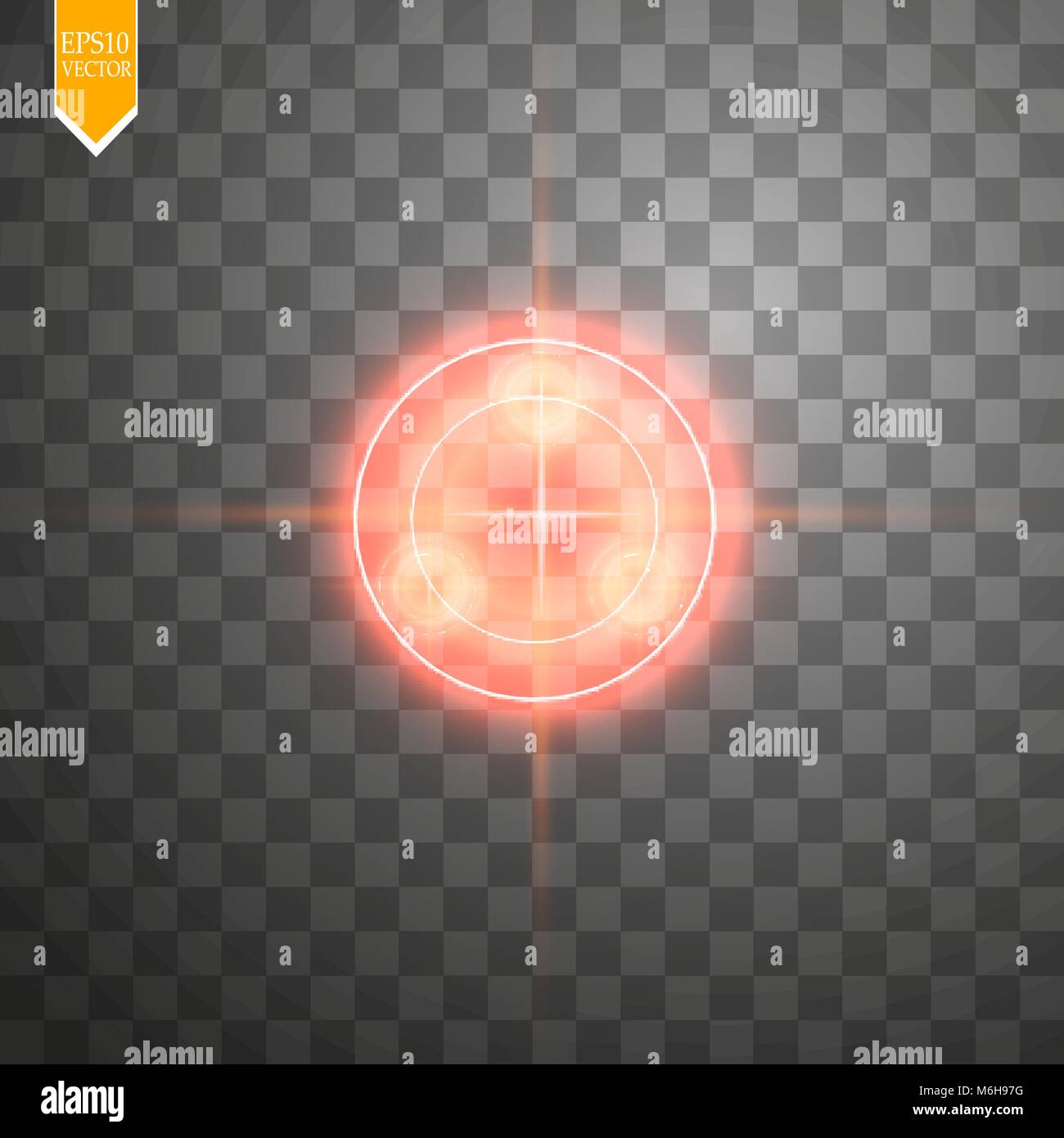 Neon Target isolated. Game Interface Element. Vector illustration Stock ...