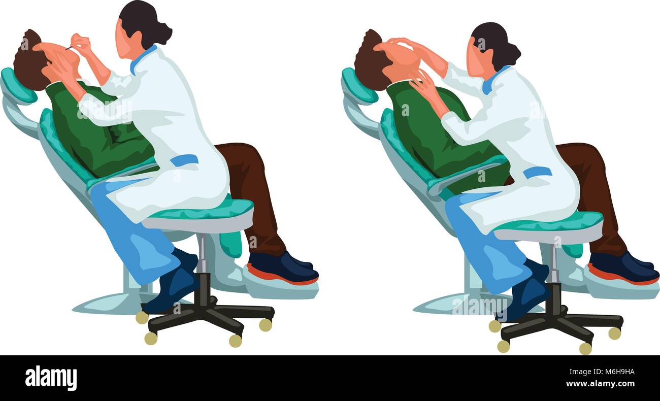 Doctor patient in dental office Stock Vector Images - Alamy