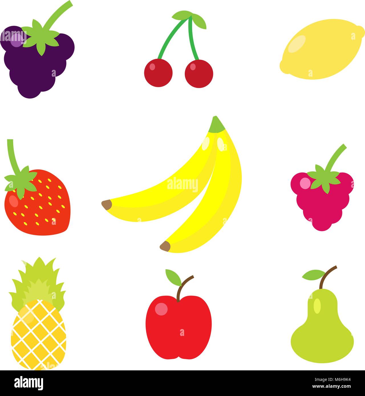 Cartoon Fruit Set Stock Vector Image & Art - Alamy