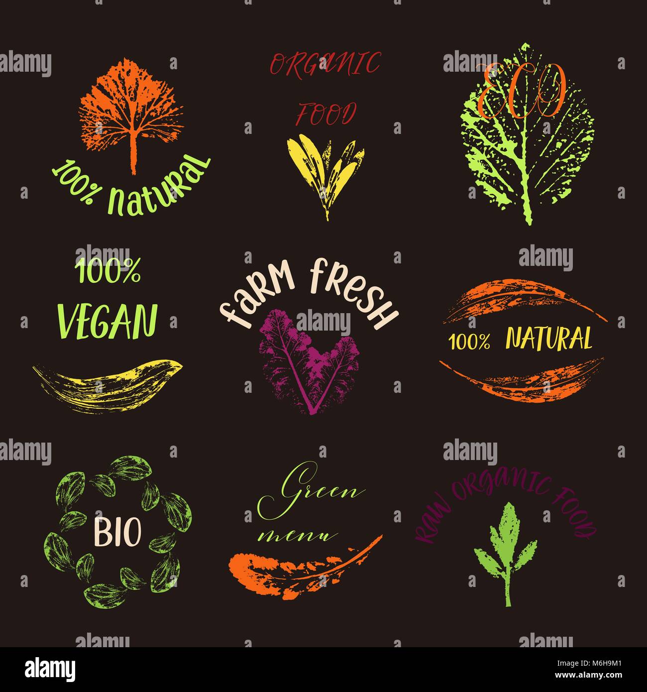 Bio, Ecology, Organic logos and icons, labels, tags. Hand drawn bio ...