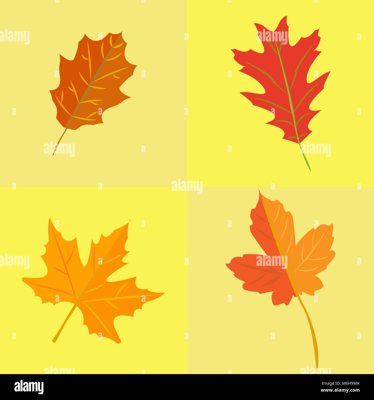 Autumn dry oak leaves Stock Vector Images - Alamy