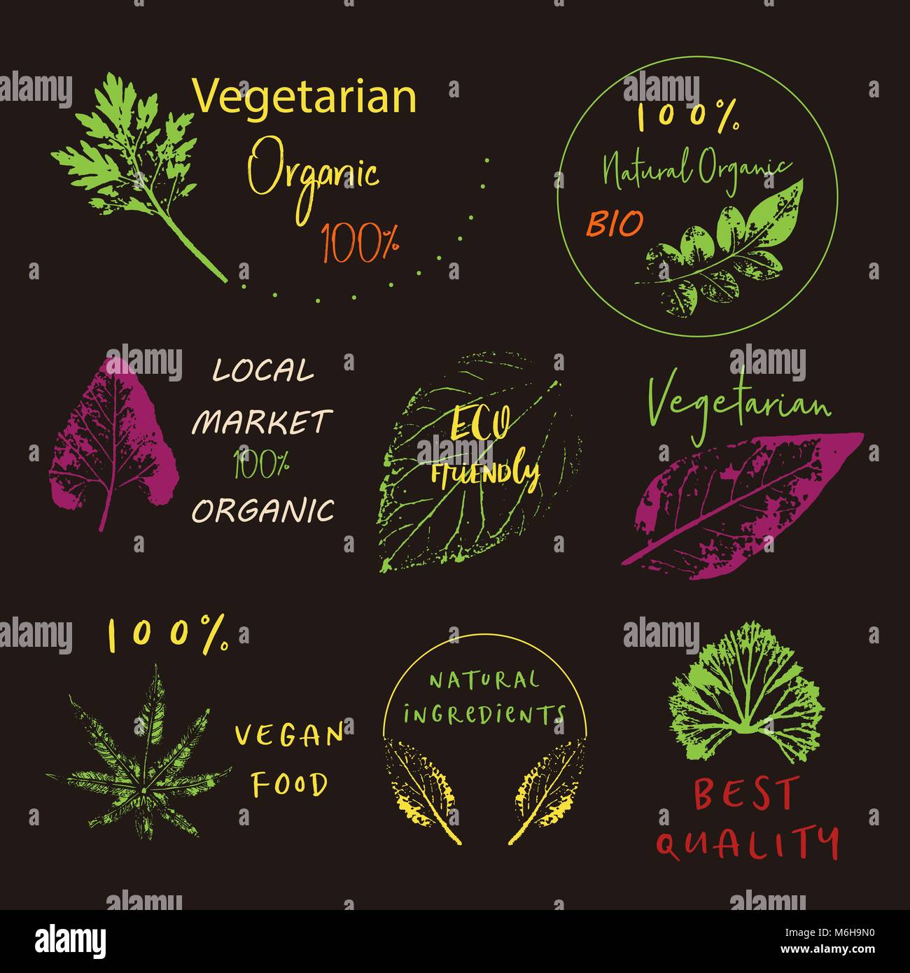 Bio, Ecology, Organic logos and icons, labels, tags. Hand drawn bio ...