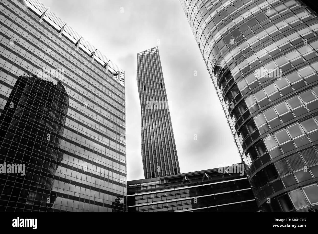 VIENNA,AUSTRIA - SEPTEMBER 4 2017; Modernist architecture in high rise ...