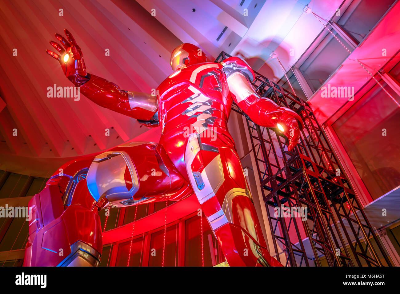 Tokyo, Japan - April 20, 2017: low angle view of gigantic statue of ...