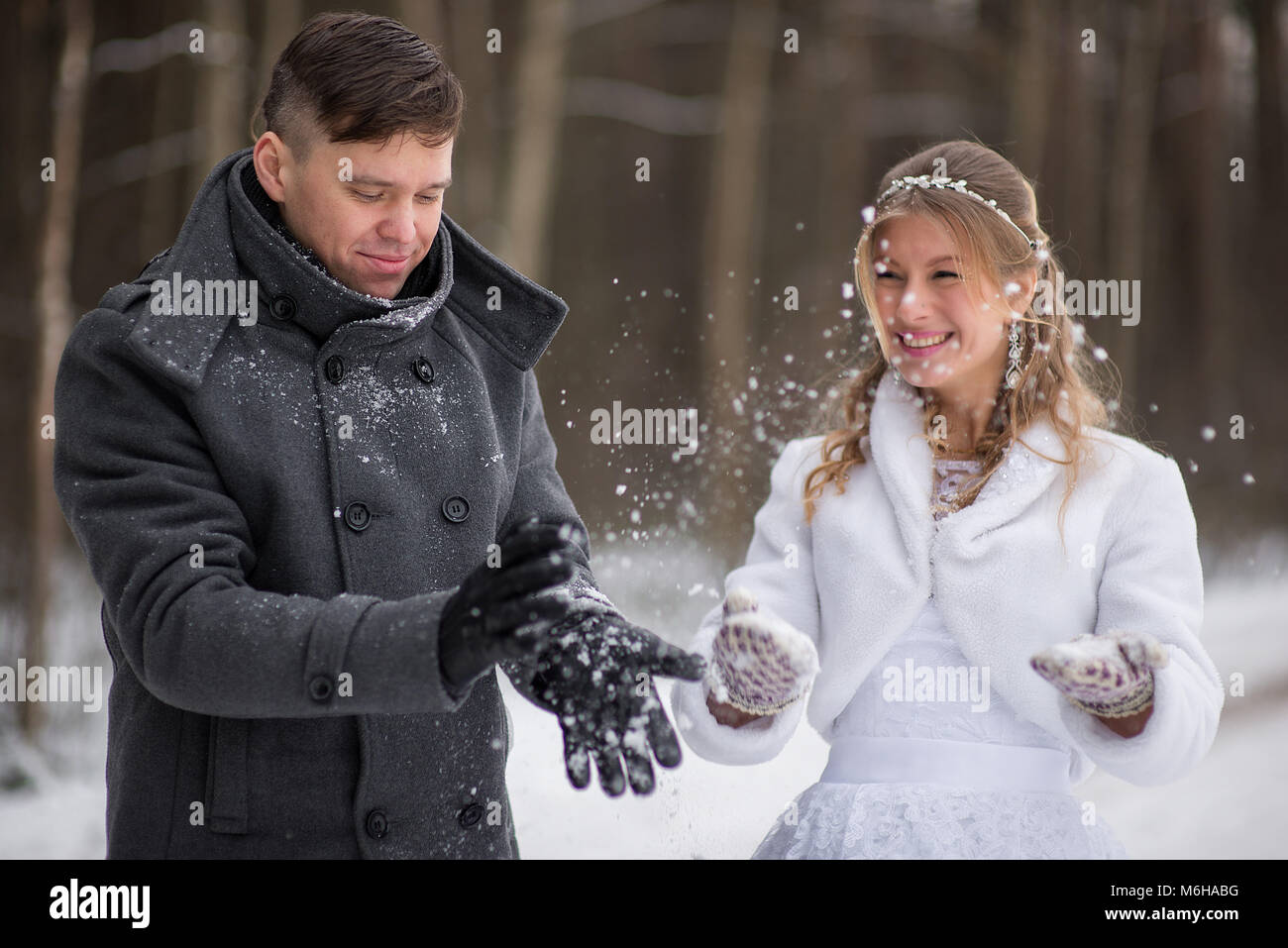 Beautiful winter wedding day Stock Photo - Alamy