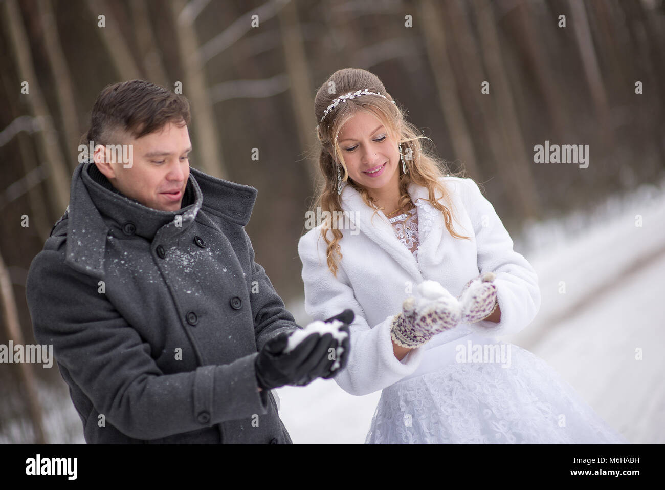 Beautiful winter wedding day Stock Photo - Alamy
