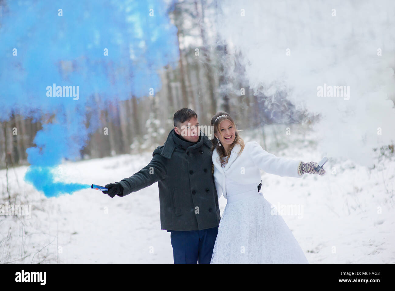 Beautiful winter wedding day Stock Photo - Alamy