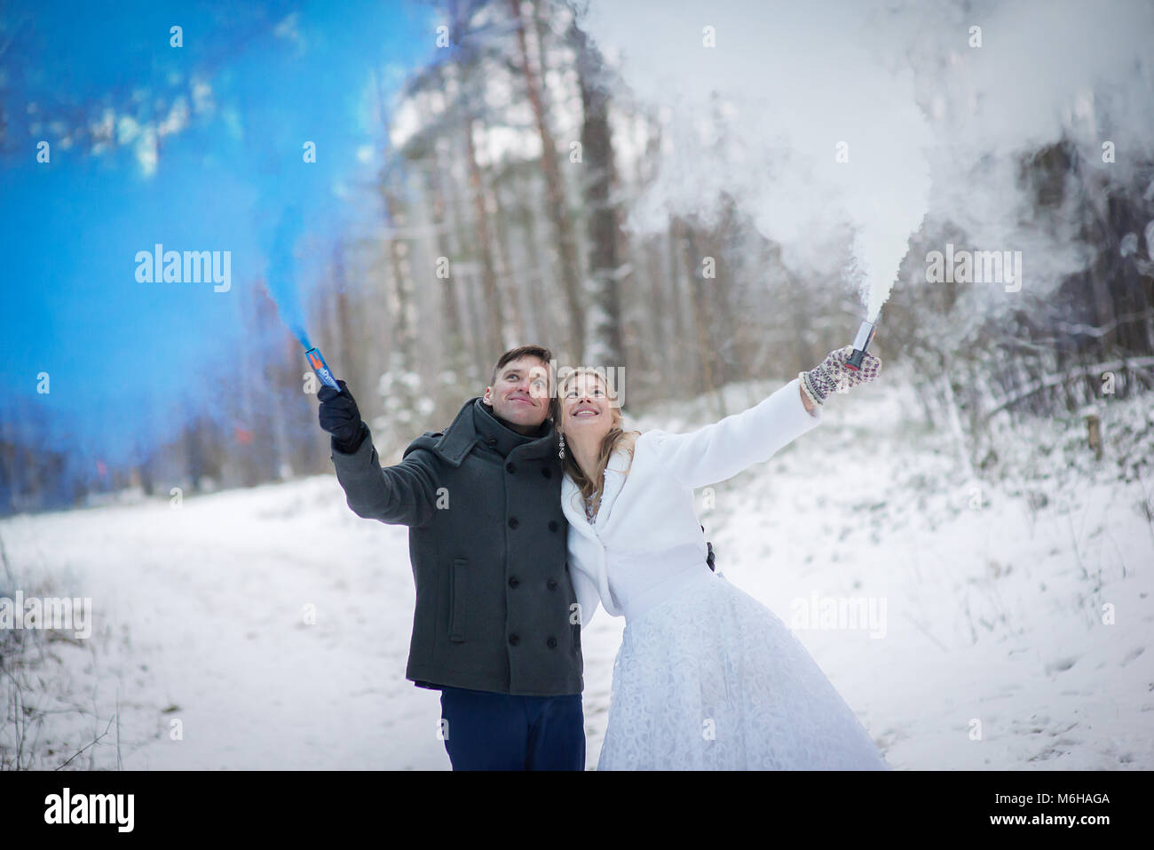 Beautiful winter wedding day Stock Photo - Alamy