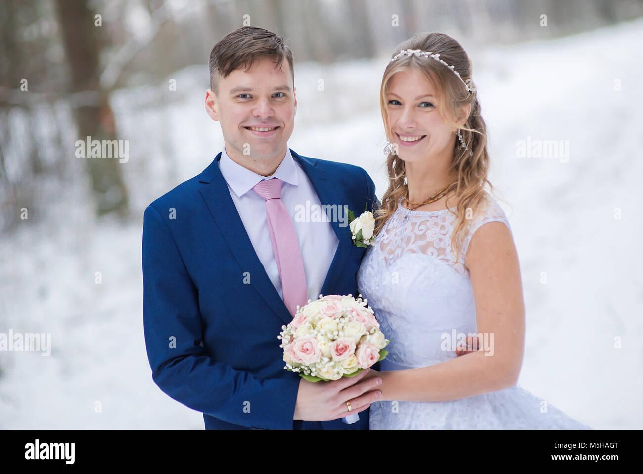 Beautiful winter wedding day Stock Photo - Alamy