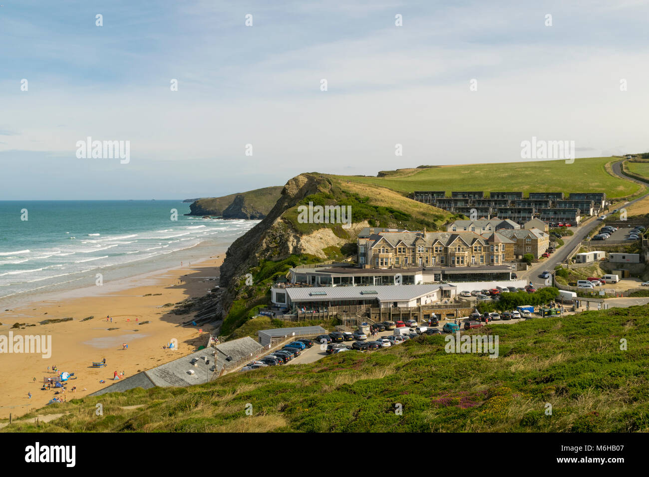 Treyarnon bay beach cornwall england hi-res stock photography and ...