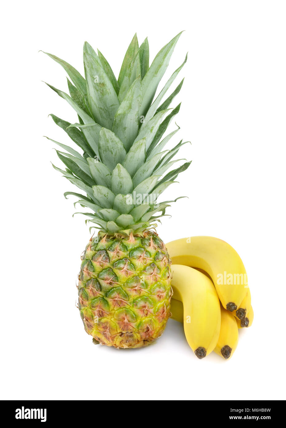 pineapple and bananas isolated on white background Stock Photo - Alamy
