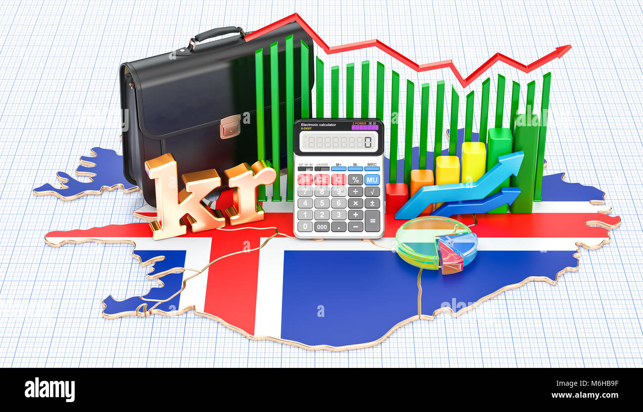 Business, commerce and finance in Iceland concept, 3D rendering Stock ...