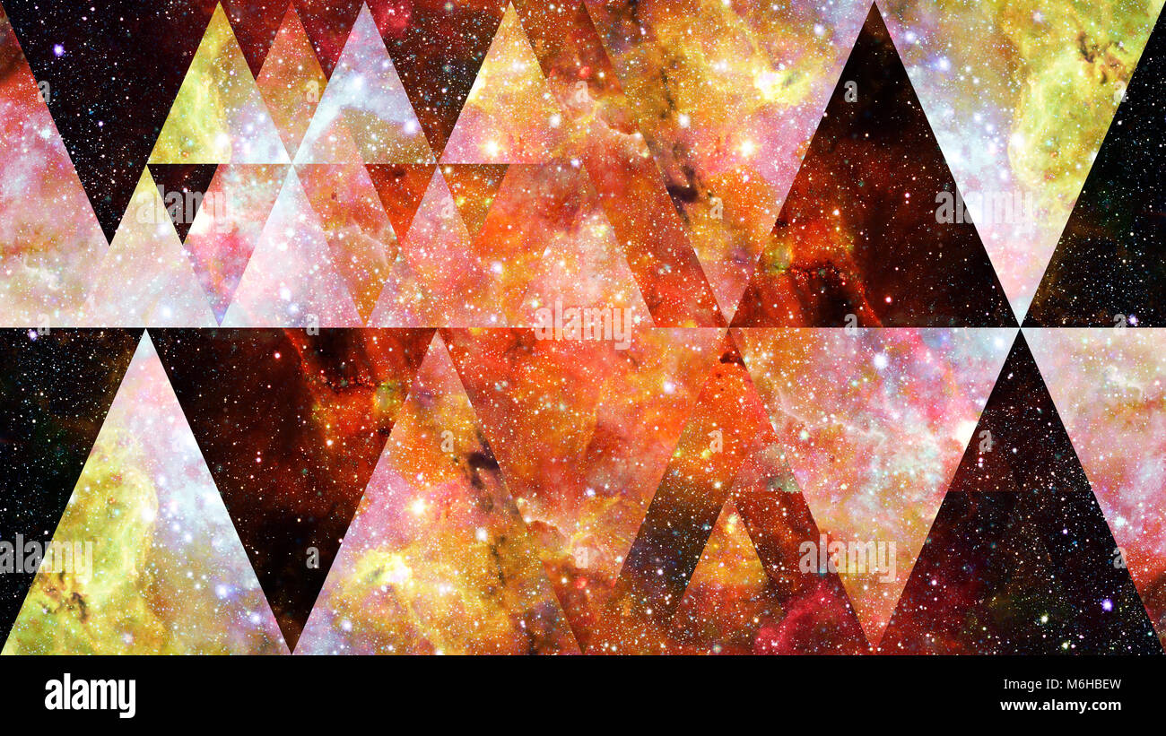 Universe, nebula, galaxy and the sacred geometry collage. Abstract ...